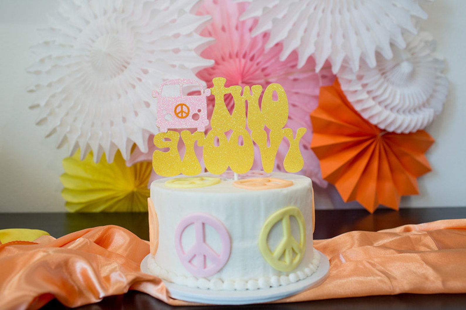 Two Groovy Cake Topper. Two Groovy Birthday Party Decorations. - Etsy