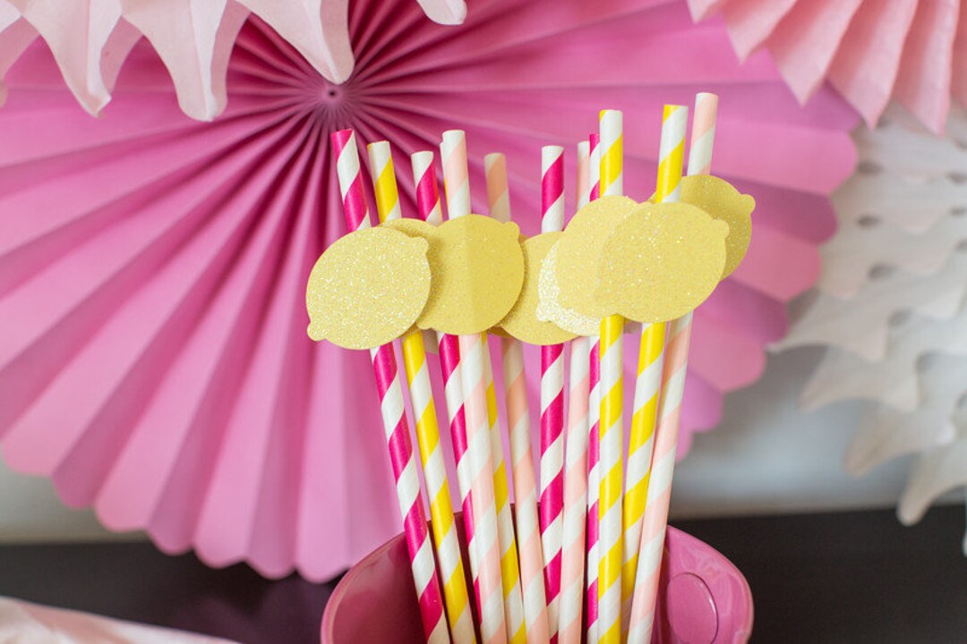 Pink Lemonade Decorations, Pink Lemonade Straws, Pink Lemonade Birthday ...