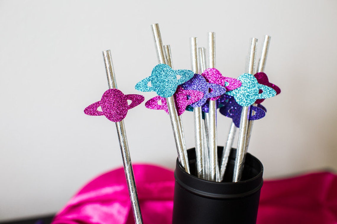 Space Party Decorations. Space Straws. Galaxy Party Decor. | Etsy