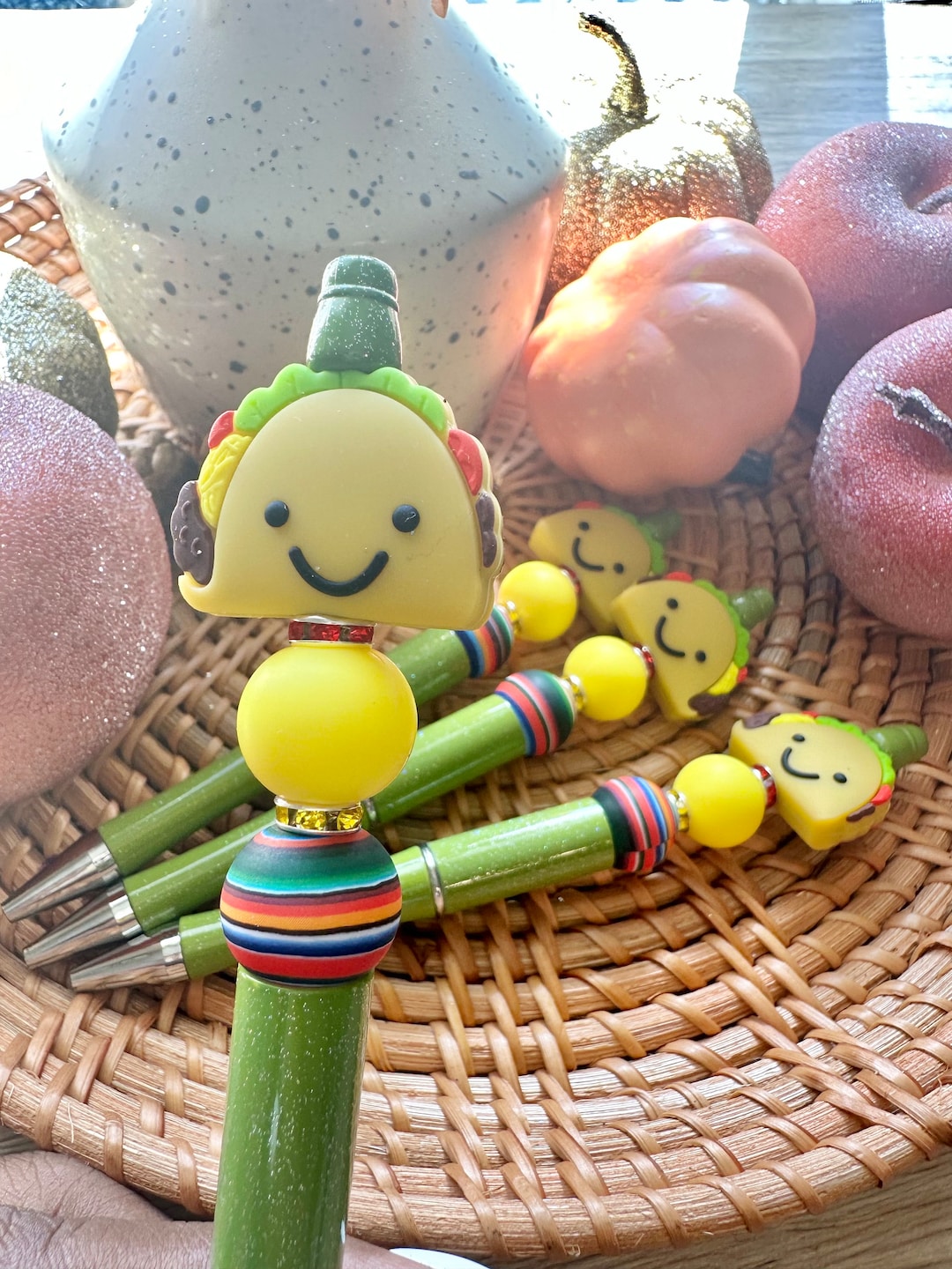 Taco Beaded Pen / Happy Taco Beaded Pen / Fiesta Taco Beaded Pen ...