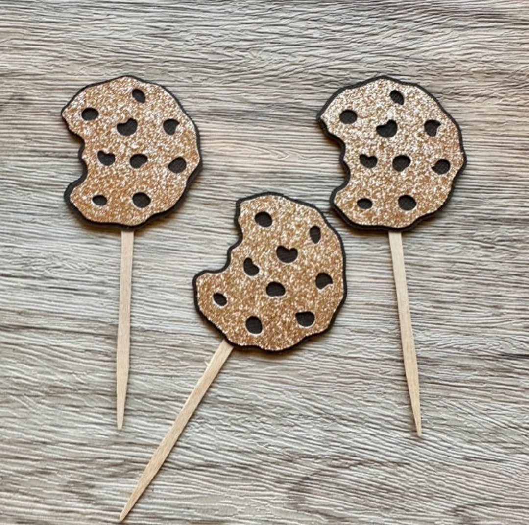 Chocolate Chip Cookie Cupcake Toppers Cookie Cupcake Toppers - Etsy
