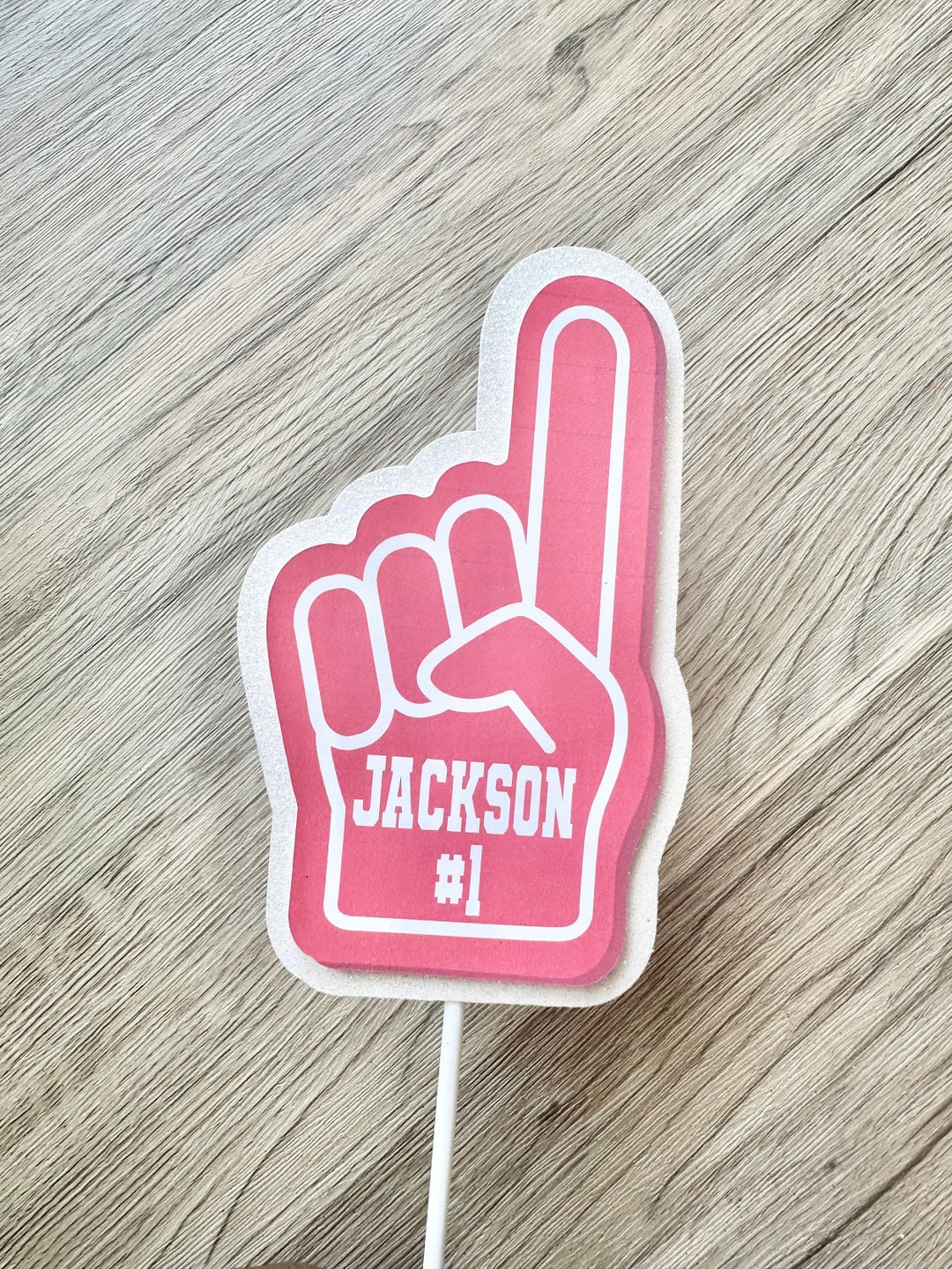 Personalized Foam Finger Cake Topper/ Sports / Printed Cake Topper ...