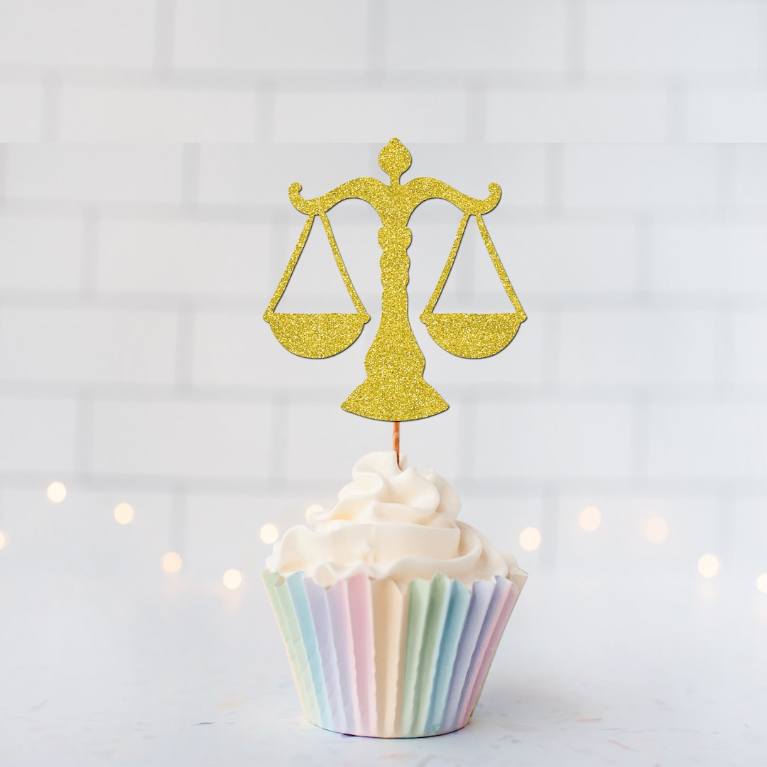 Scales of Justice Cupcake Toppers / Glitter Law Cupcake Toppers ...