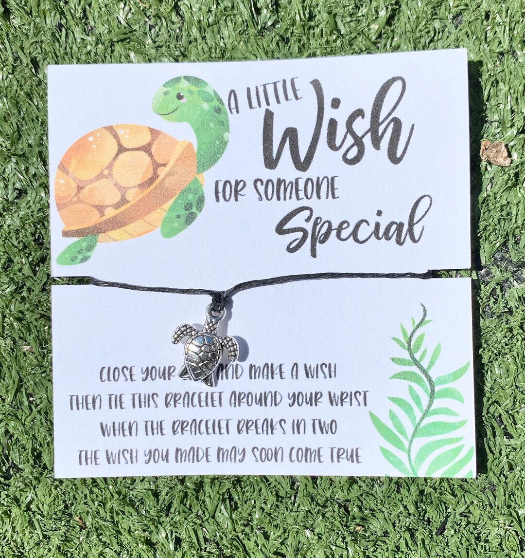 Turtle Wish Bracelet Favors / Turtle Party Wish Bracelets / - Etsy