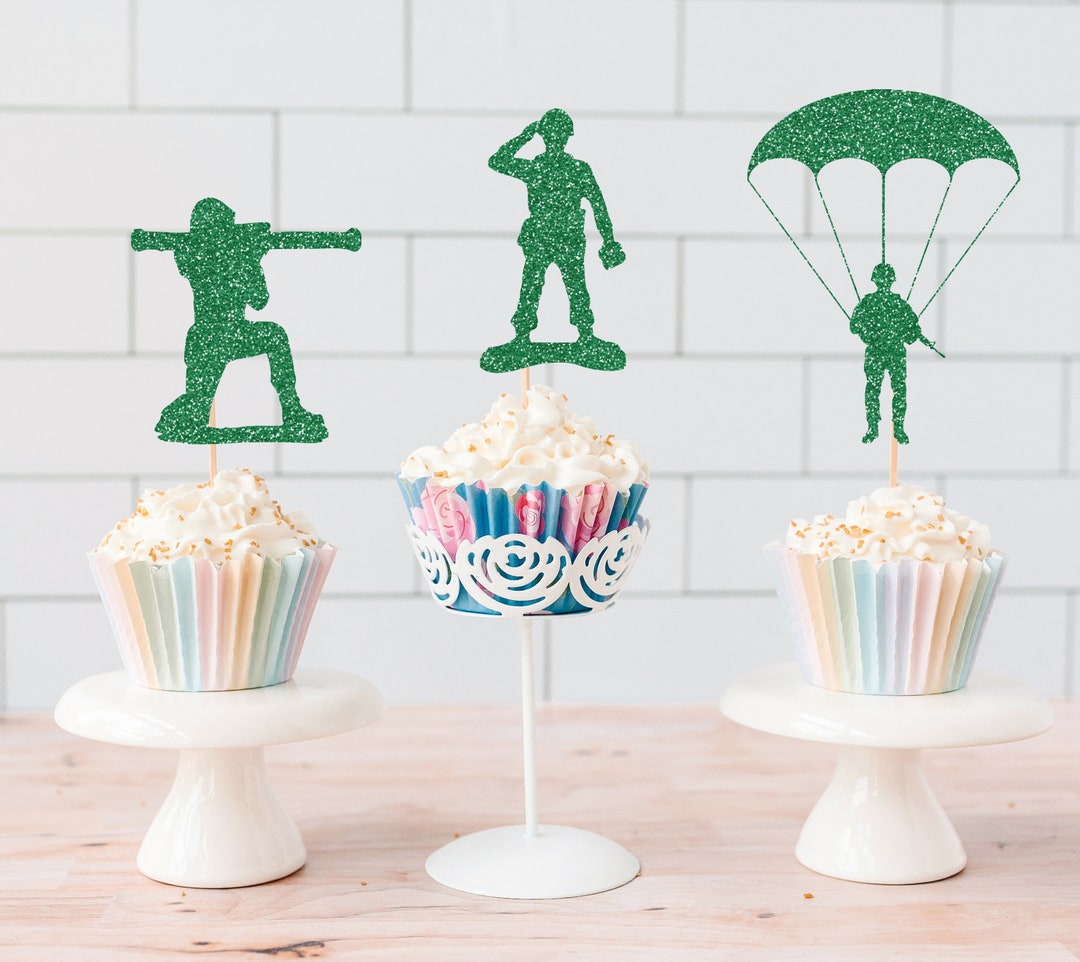 Toy Soldier Cupcake Toppers Toy Army Men Decorations Army - Etsy
