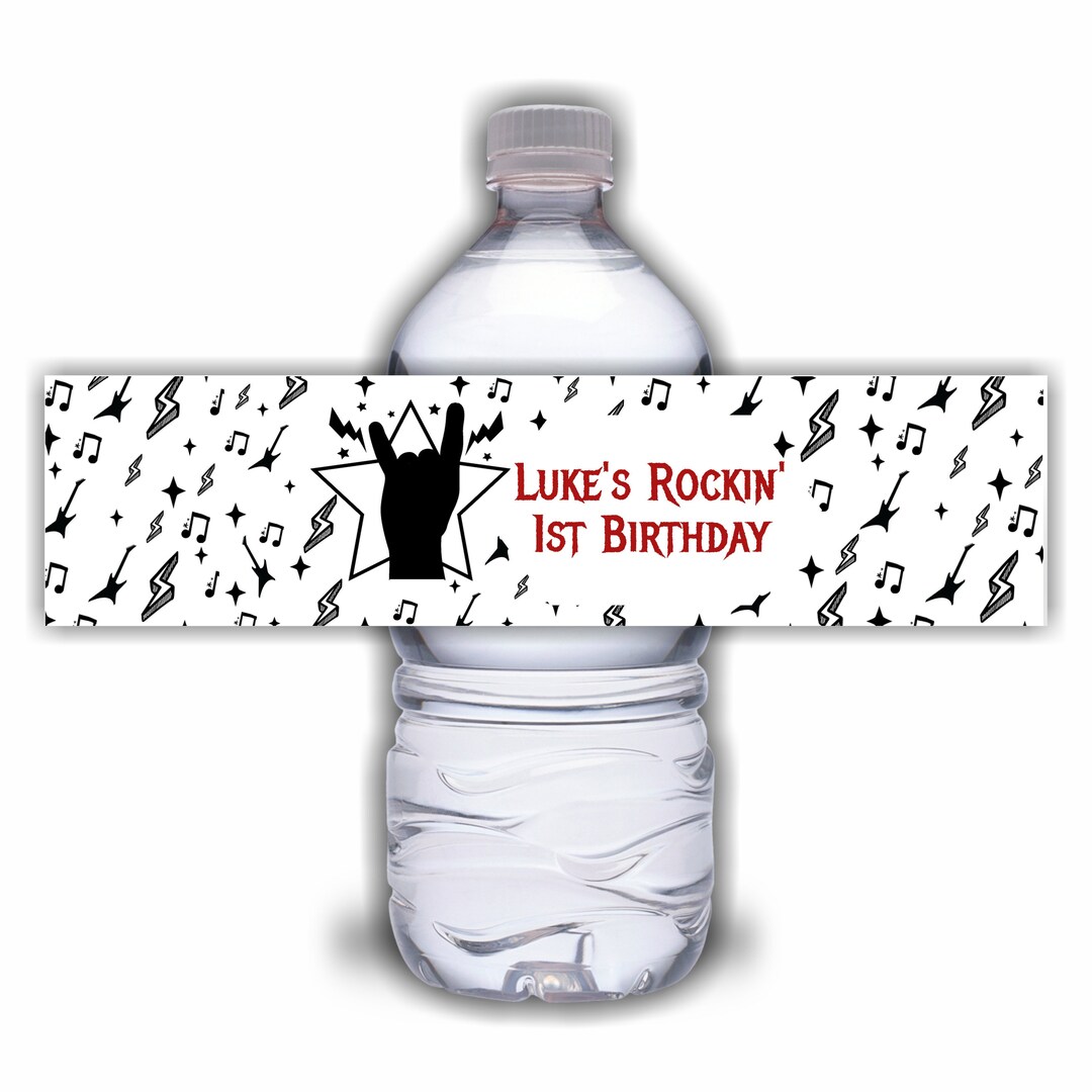 Editable Rock N' Roll Water Bottle Labels / Rock N' - Etsy UK