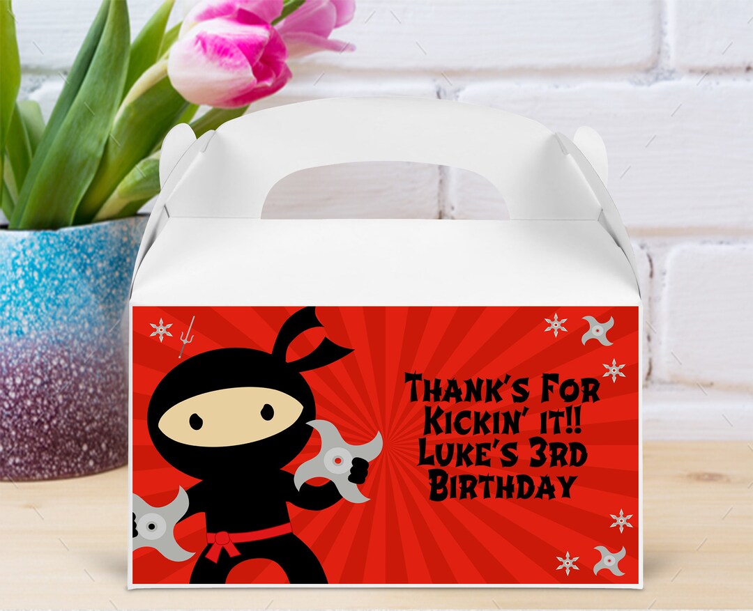 Personalized Ninja Goodie Boxes / Custom Goodie Box Labels / Ninja ...