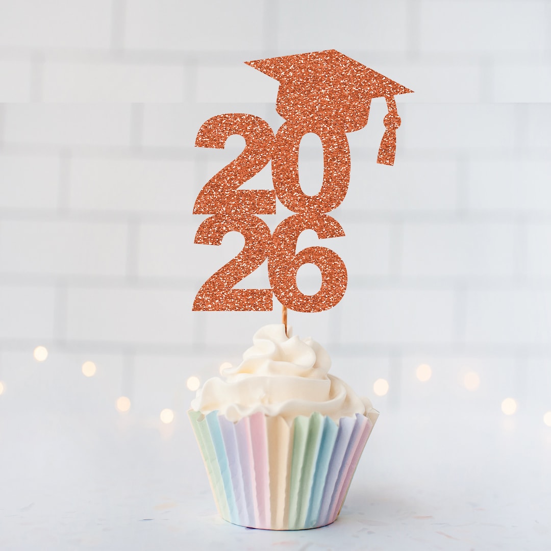 Class of 2026 Cupcake Toppers, Graduation Toppers, Graduation Party ...