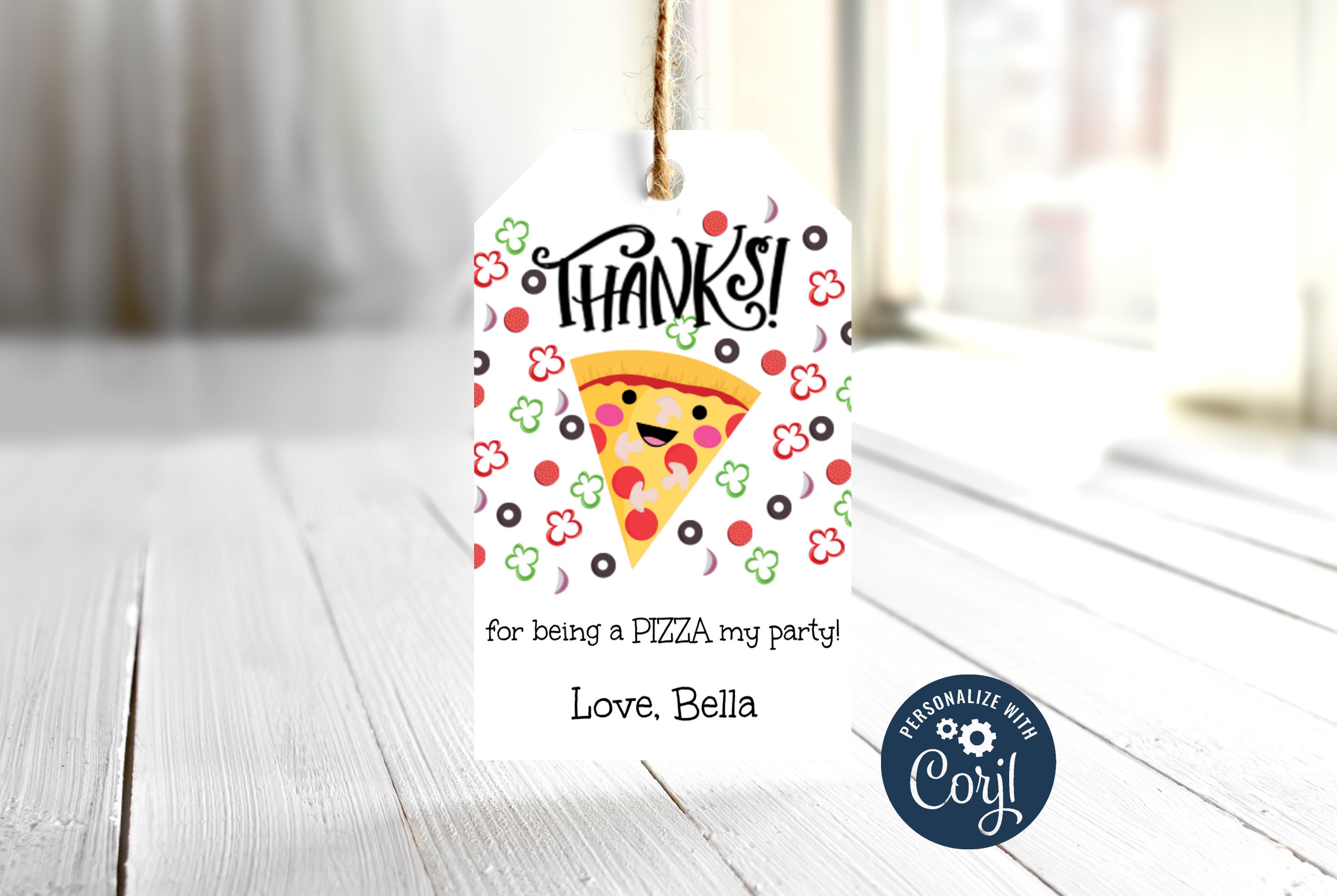 DIGITAL Pizza Party Gift Tags / Pizza Party Favor Tags / Pizza - Etsy ...