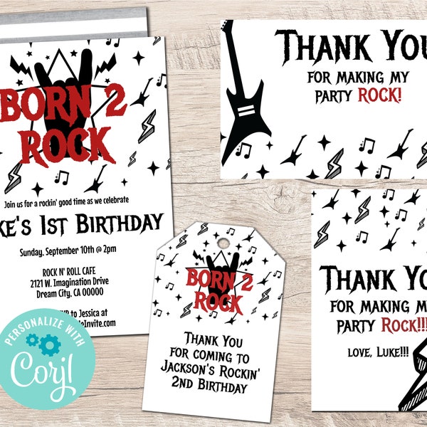 One Rocks Birthday Invitations - Etsy