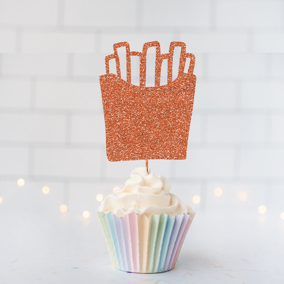 French Fries Cupcake Toppers, Fries Decorations, I'm Turning 5 Guys ...