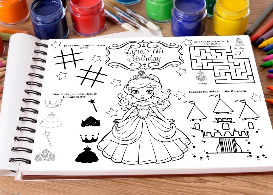 Editable Princess Party Activity Sheet / Kids Printable Activity Sheet ...