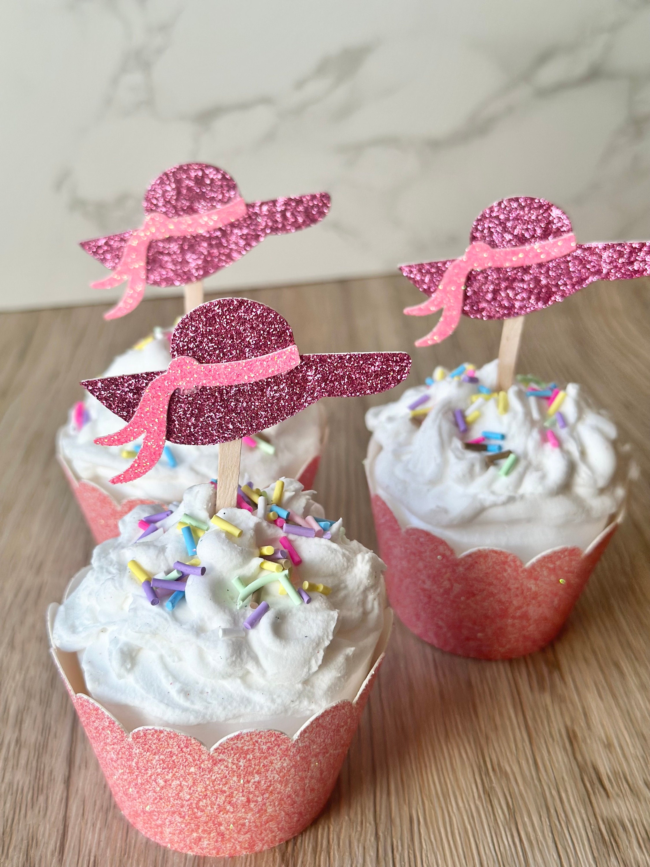 Derby Hat Cupcake Toppers Set of 12, Floppy Hattoppers, Horse Race Hat ...