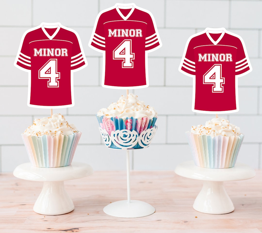 Personalized Football Jersey Cupcake Toppers / Sports Topper / Custom ...