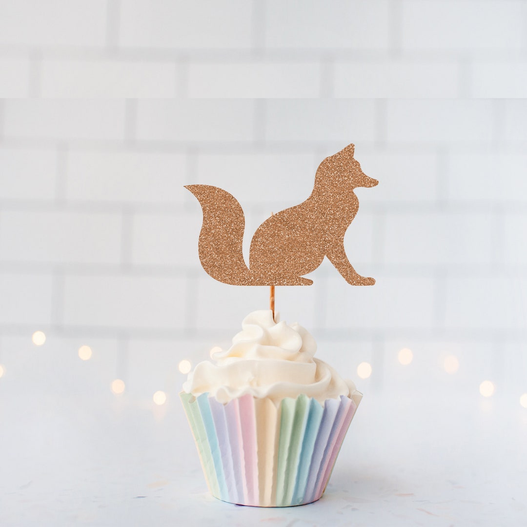 Fox Cupcake Toppers, Sitting Fox Toppers, Woodland Animals Toppers ...