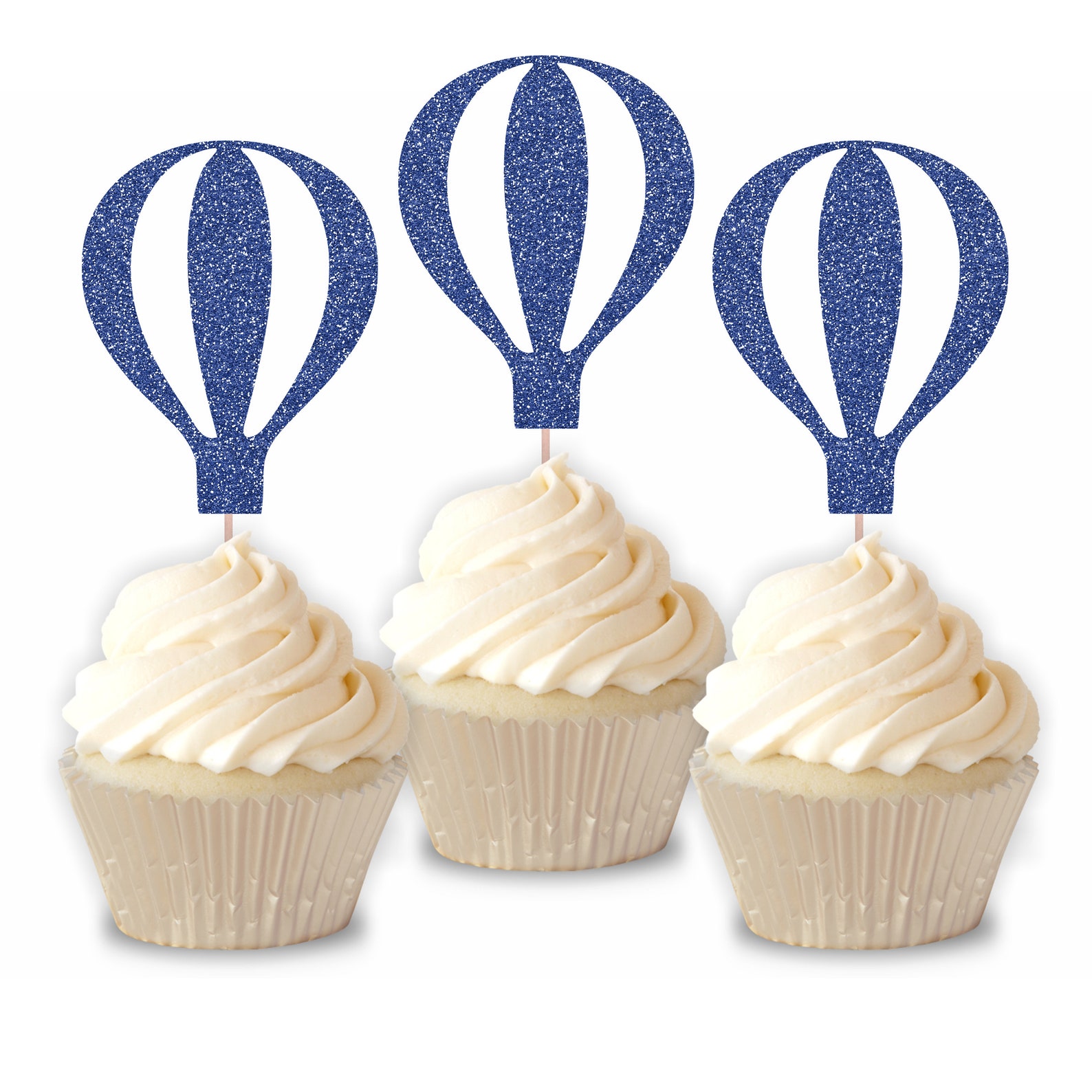 Hot Air Balloons Cupcake Toppers up up and Away Toppers Hot | Etsy