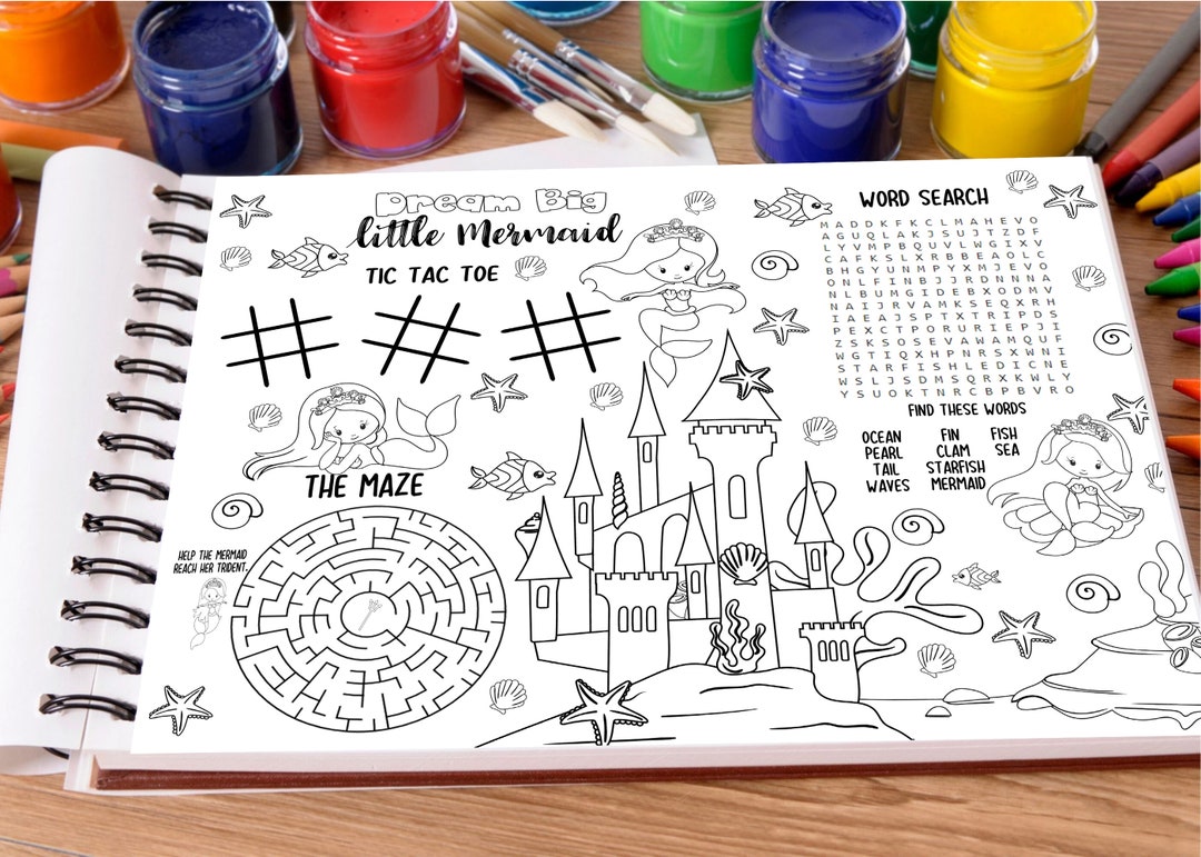 Printable Mermaid Party Activity Sheet / Kids Printable - Etsy