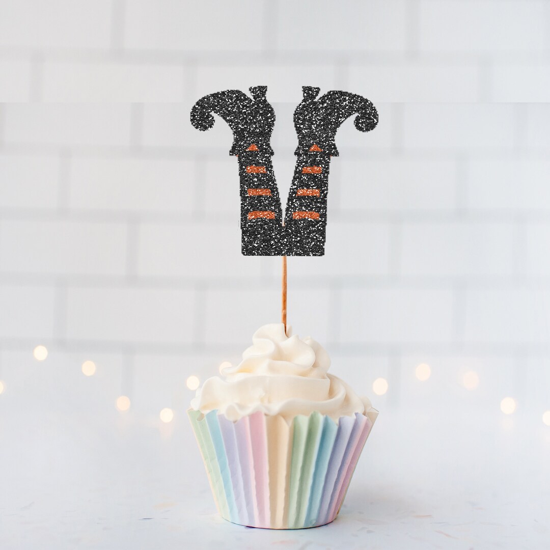 Witch Legs Cupcake Toppers Set of 12 Halloween Themed Party - Etsy