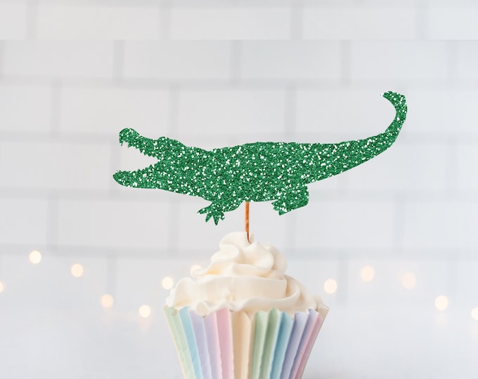 READY TO SHIP Alligator Cupcake Toppers / Gator Cupcake - Etsy