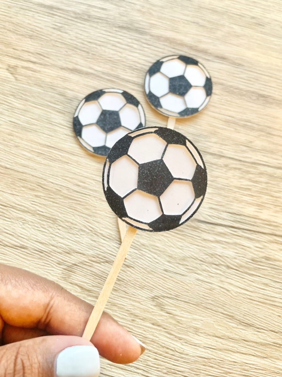 Soccer Ball Cupcake Toppers Soccer Birthday Cupcake Toppers - Etsy