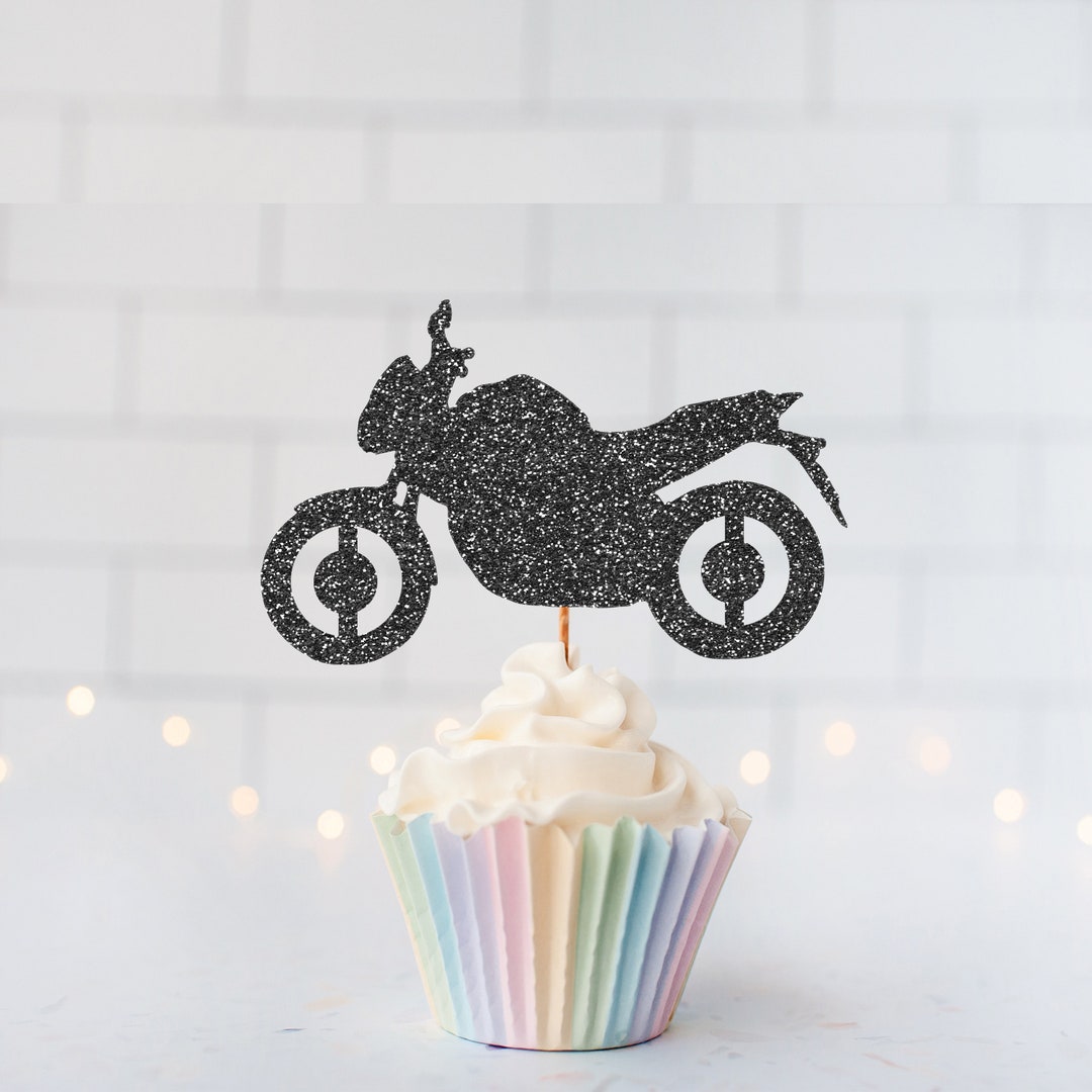 Motorcycle Cupcake Toppers Biker Cupcake Toppers Motocross - Etsy