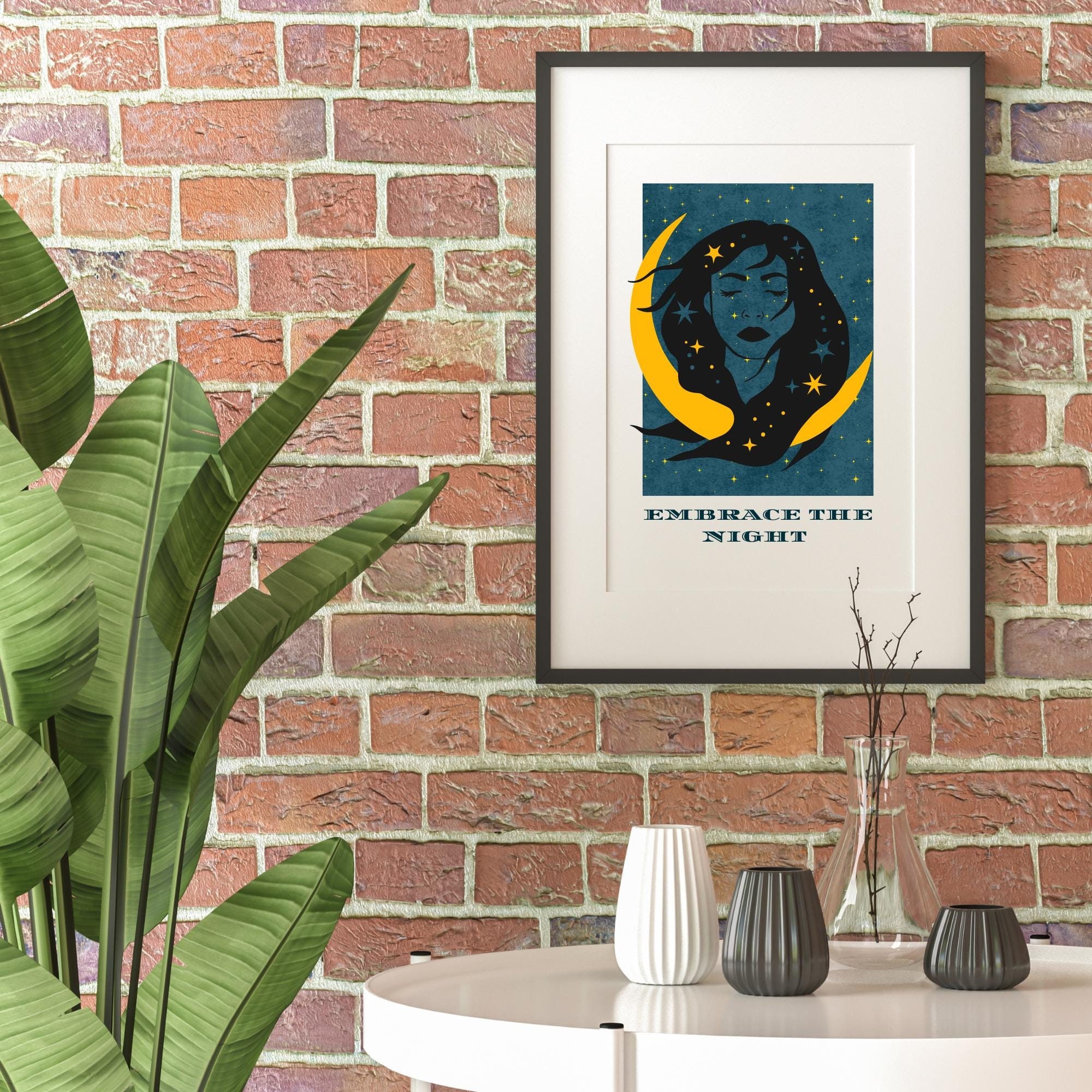 Embrace the Night, Print, Quote Wall Art, Digital Print Download ...