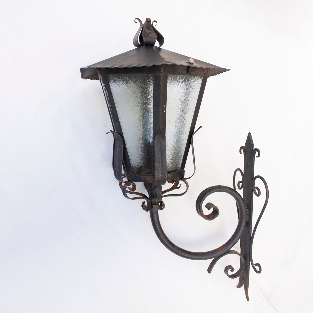 1 of 2 Vintage Wrought Iron Spanish Wall Lanterns / Colonial Revival ...