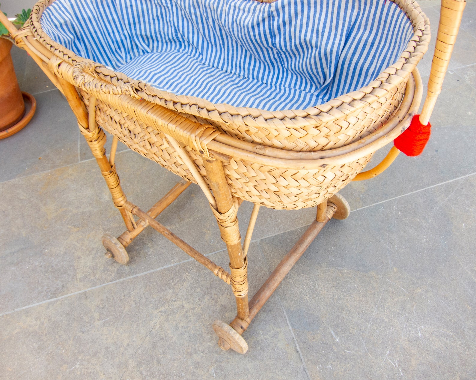 Vintage Wicker Baby Doll Stroller / Antique Toy Baby Carriage/ | Etsy