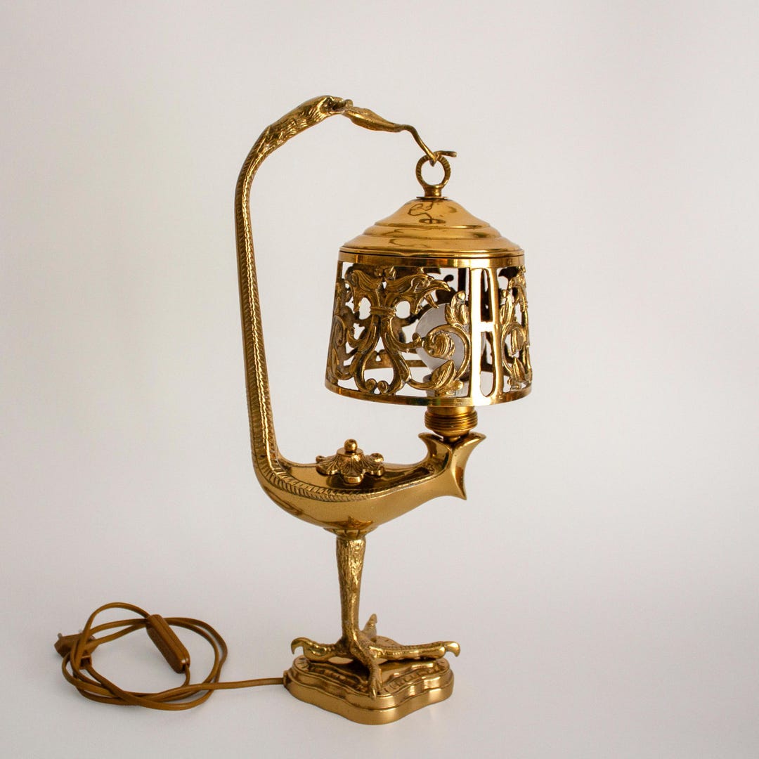 Vintage Gothic Style Genie Table Light With Griffin Ornaments / in the ...