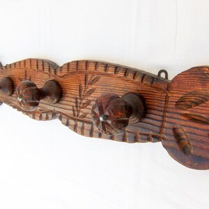 Spanish Vintage Hand Carved Wooden Coat Rack / Primitive & - Etsy