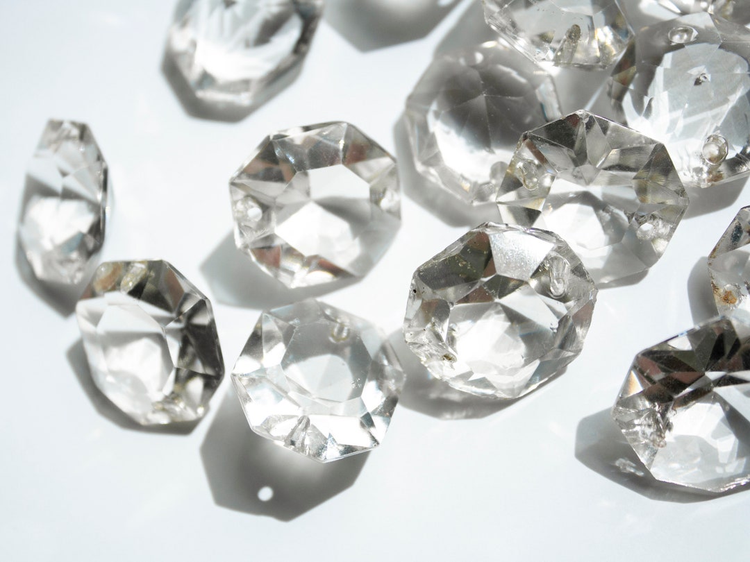 Lot of 30 Large Antique Lead Crystal Chandelier Prisms, Diamond Cut ...