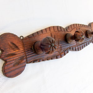 Spanish Vintage Hand Carved Wooden Coat Rack / Primitive & - Etsy