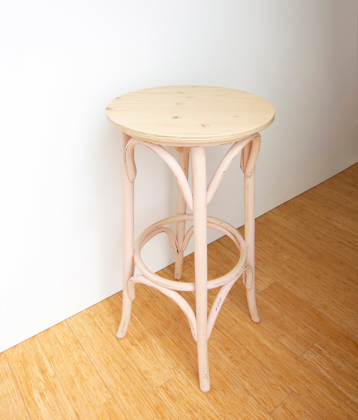 Vintage Upcycled Bentwood Tall Side Table Hand Painted With - Etsy