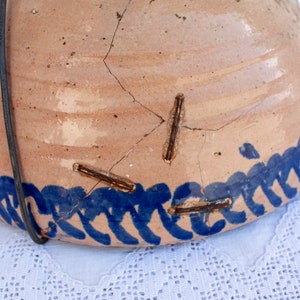 1800s Antique Staple Repaired Large Fajalauza Enamel Terracotta 11 ...