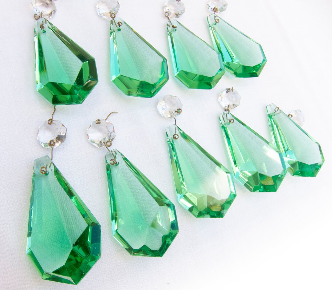 SOLD OUT One of 8 Vintage Emerald Green Chandelier Crystals - Etsy