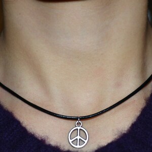 Peace Sign Choker Necklace - 90's Grunge - Boho Vibe - Etsy
