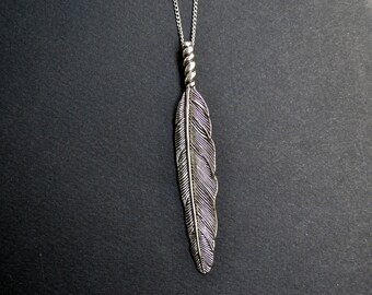 Large Silver Feather | Etsy