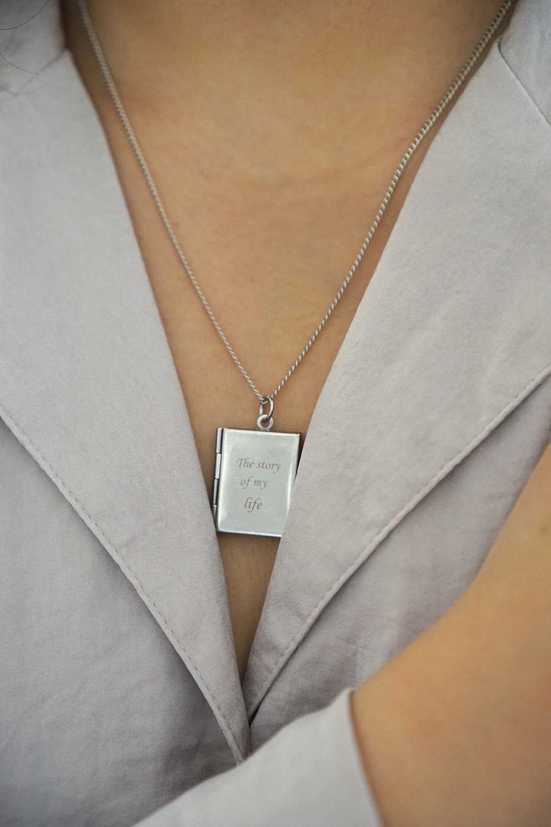 Custom Engrave Book Locket Stainless Steel Locket Personalized Engraved ...