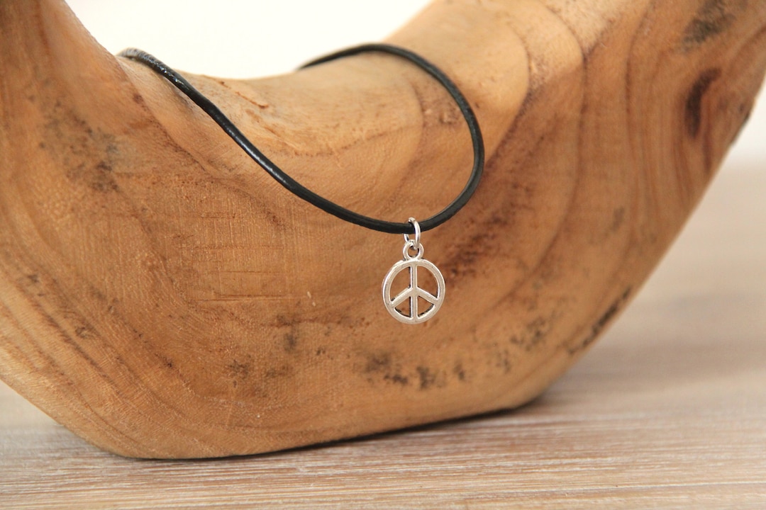 Peace Sign Choker Necklace - 90's Grunge - Boho Vibe - Etsy