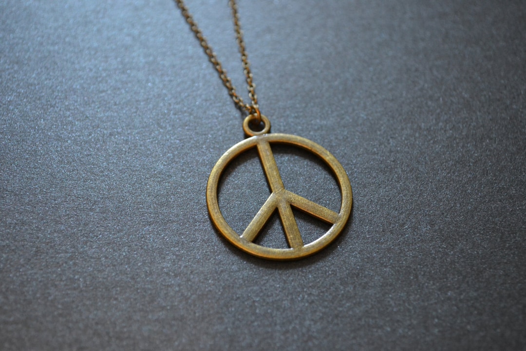 Antique Bronze Peace Sign Necklace – Bohemian Layering Jewelry - Etsy