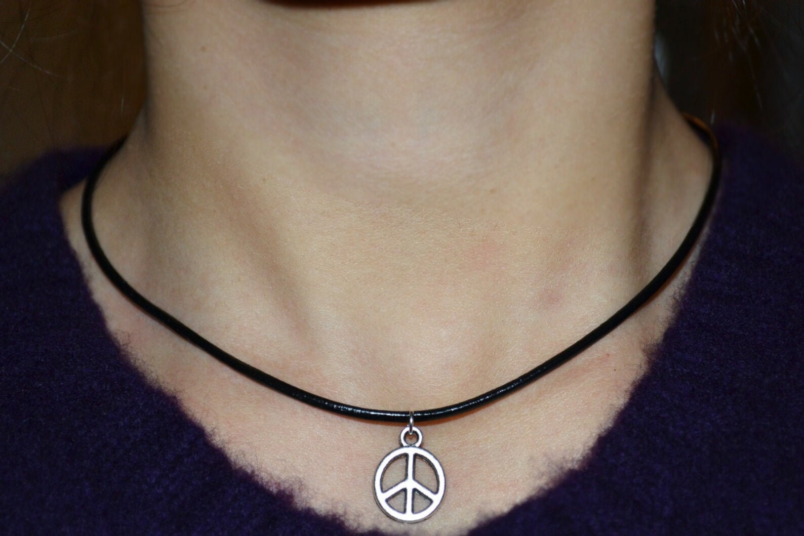 Peace Sign Choker Necklace - 90's Grunge - Boho Vibe - Etsy
