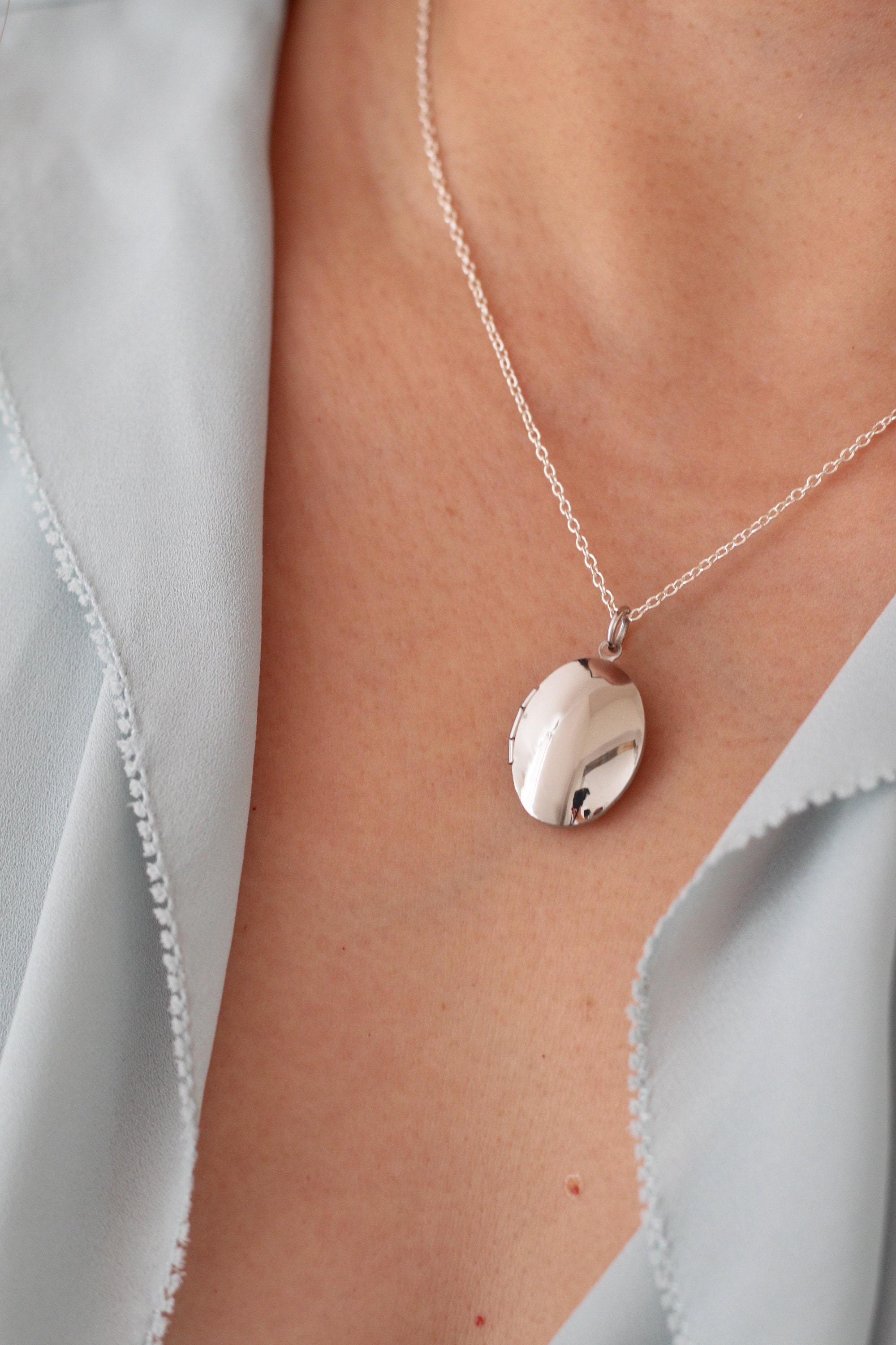 Small Silver Stainless Steel Locket With Photo Durable and - Etsy