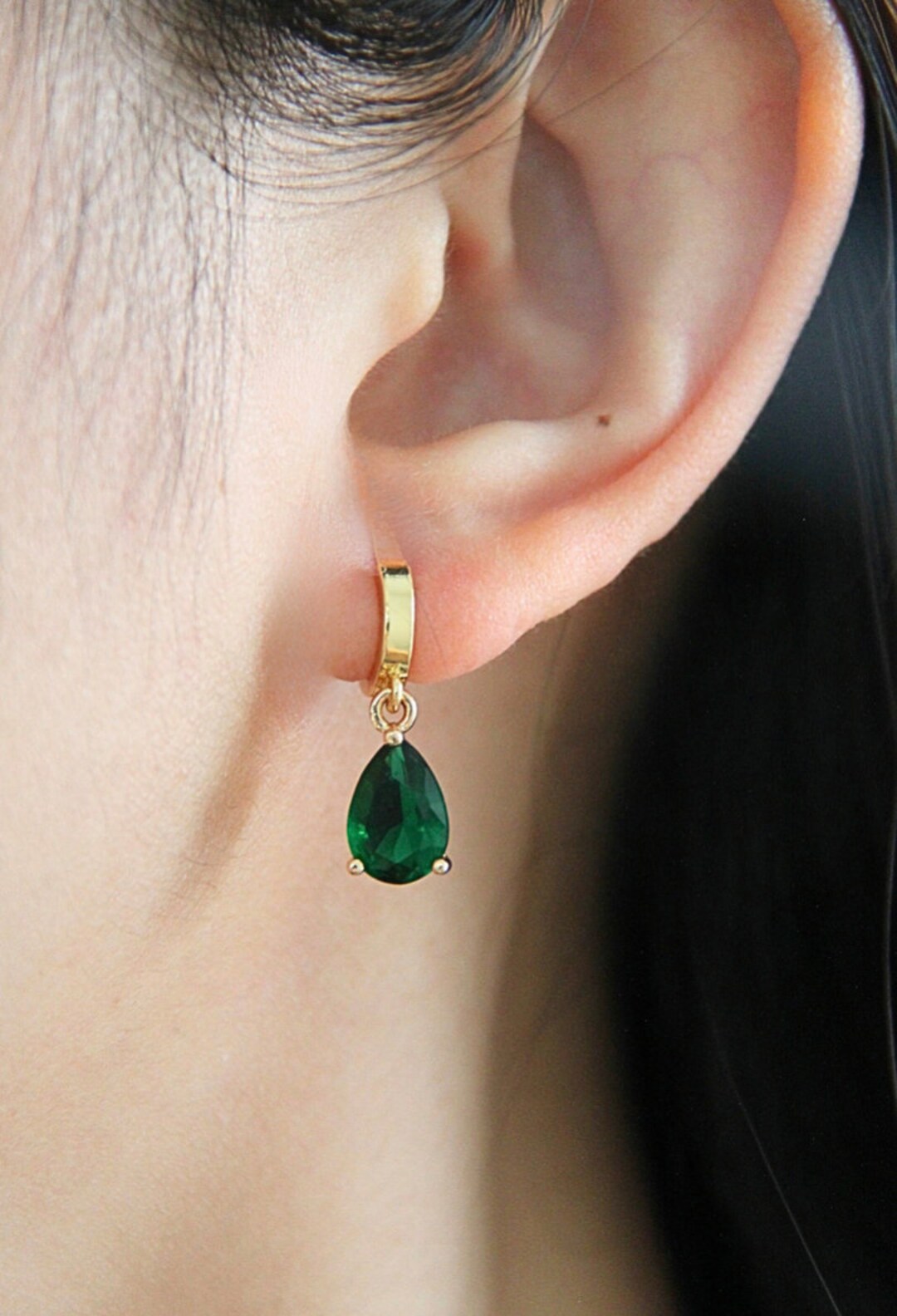 Emerald Jewelry Set - Emerald Tear Drop Earrings - Emerald Gold ...