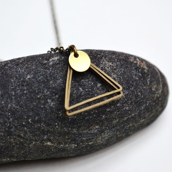 Antique Triangle Pendant - Etsy
