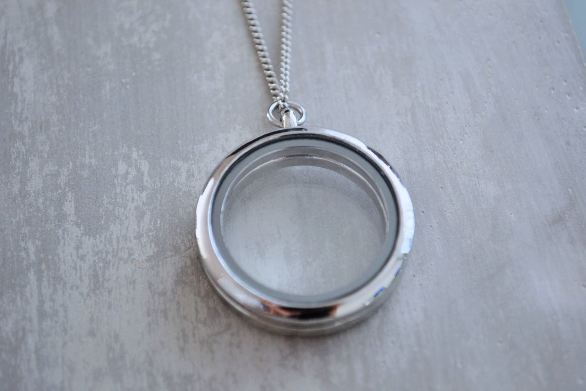 Custom Floating Glass Locket Necklace, Keepsake Jewelry, Meaningful ...