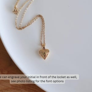 18k Gold Plated Heart Locket - Dainty Heart Locket With Photos - Locket ...