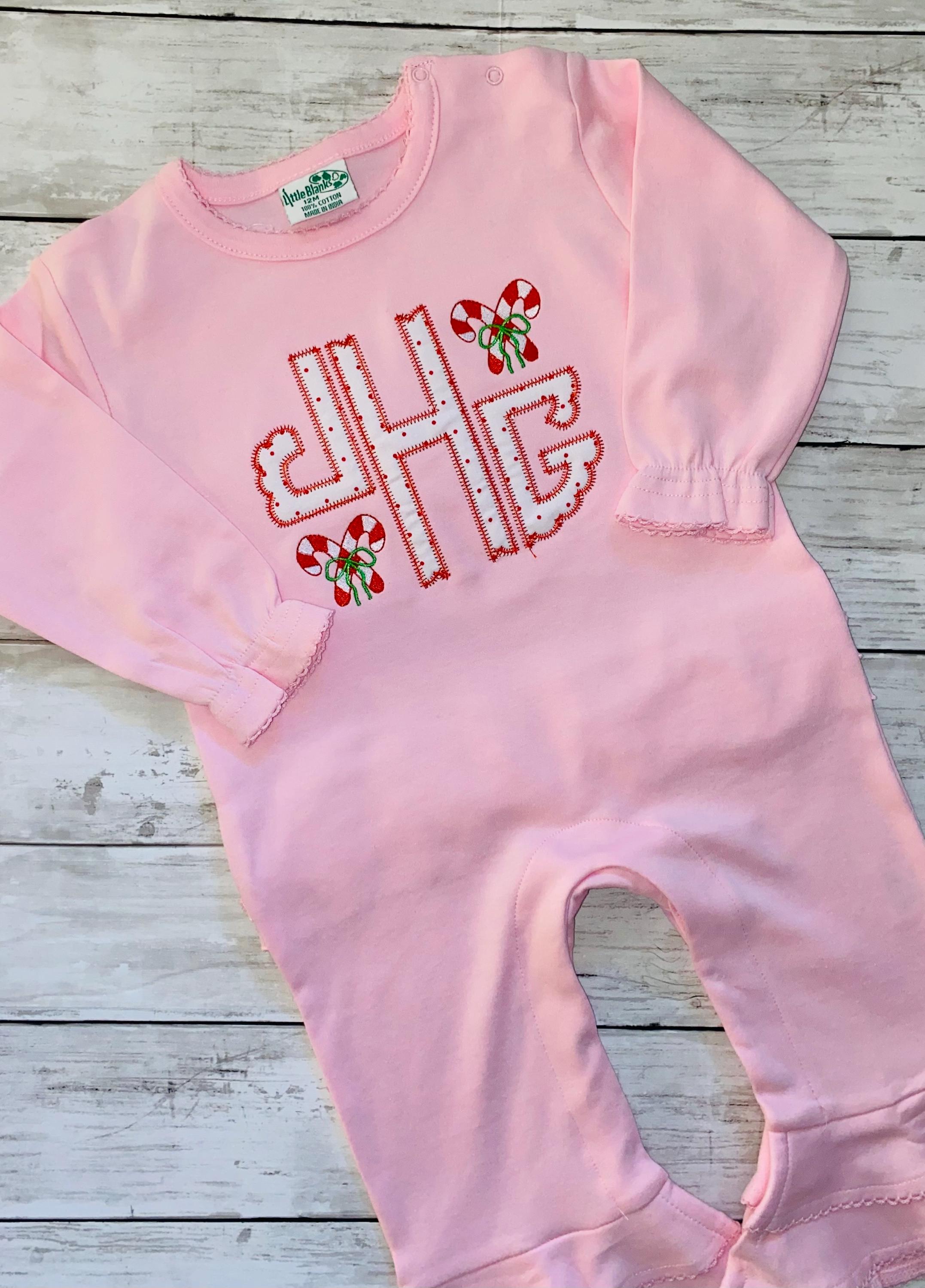 Christmas Monogram Mini Candy Canes| Girl Christmas| Children's and ...