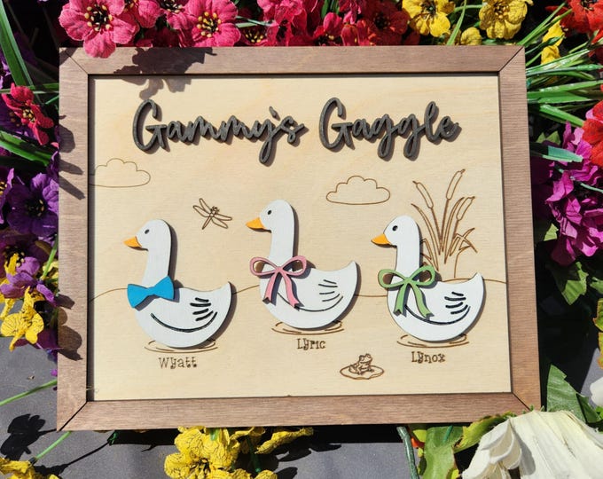 Vintage 90s Wooden Decorative Goose Basket Blue and White - Etsy