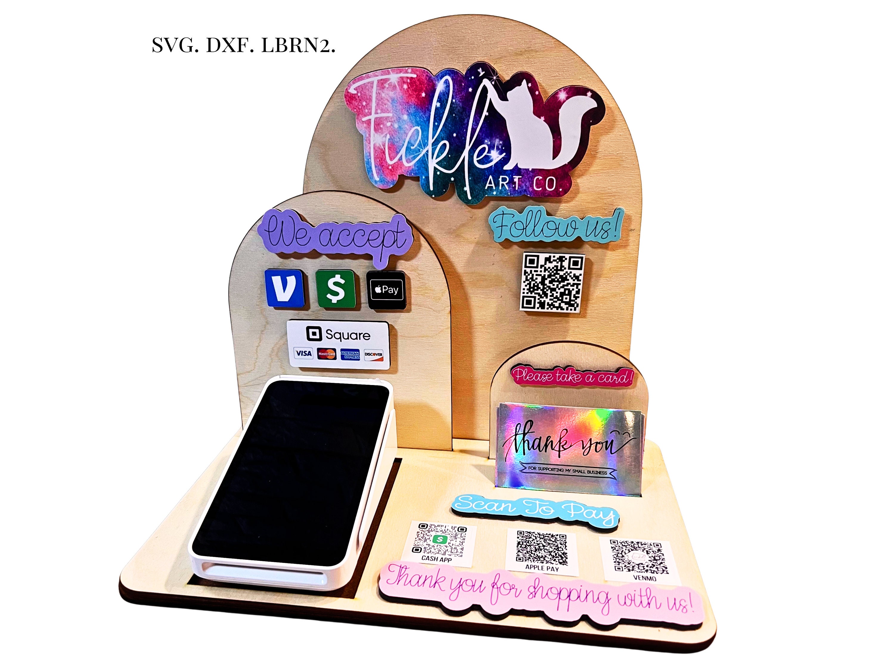 Scan to Pay Square Terminal Dock Arched Stand Laser Cut File SVG, DXF ...