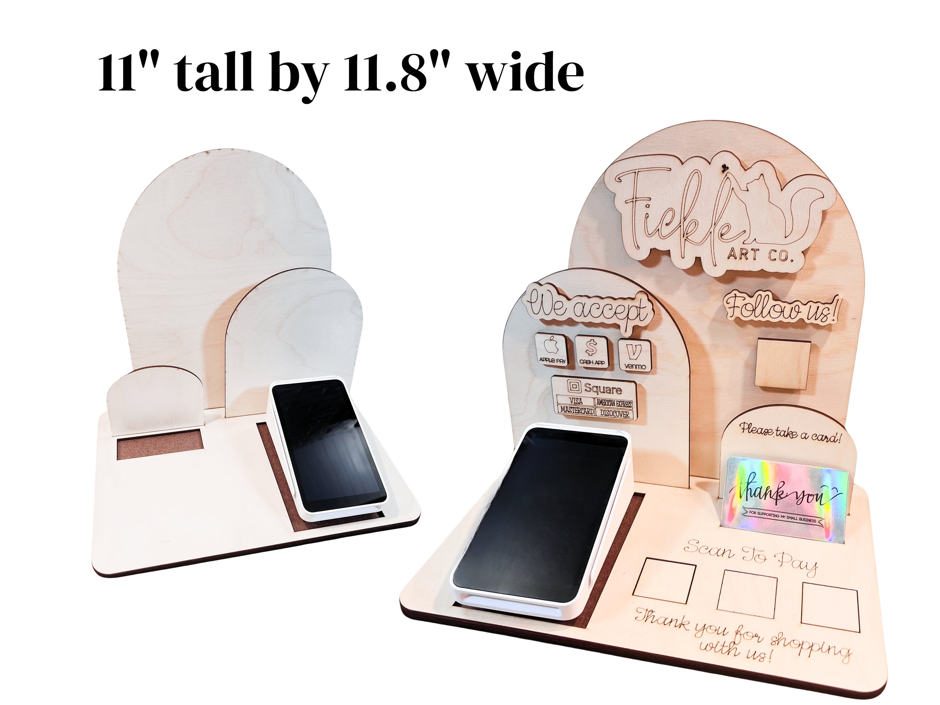 Scan to Pay Square Terminal Dock Arched Stand Laser Cut File SVG, DXF ...